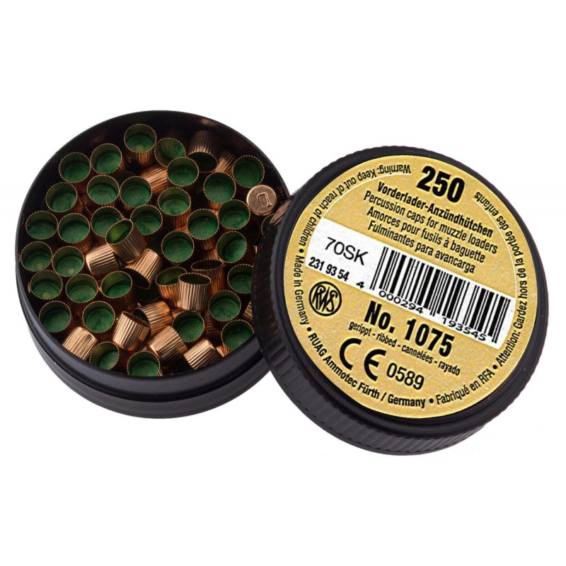 Amorces cannelées Poudre Noire pour CALIBRE 36/44/45